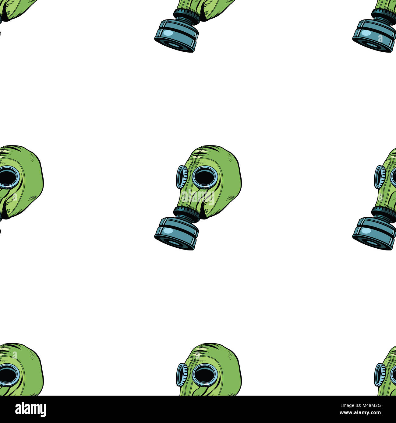 Gas mask seamless vector pattern Stock Photo - Alamy