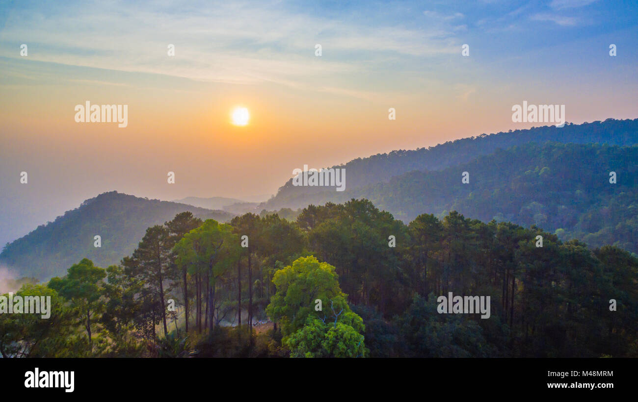 Mon Jam is a landmark on the high mountain in Chiang Mia province. At ...