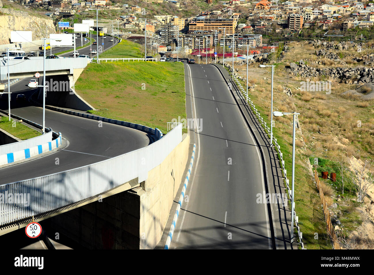 City road streetscape Stock Photo - Alamy