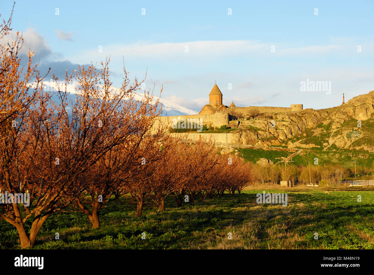Ancient monastery in front of mountain Stock Photo - Alamy