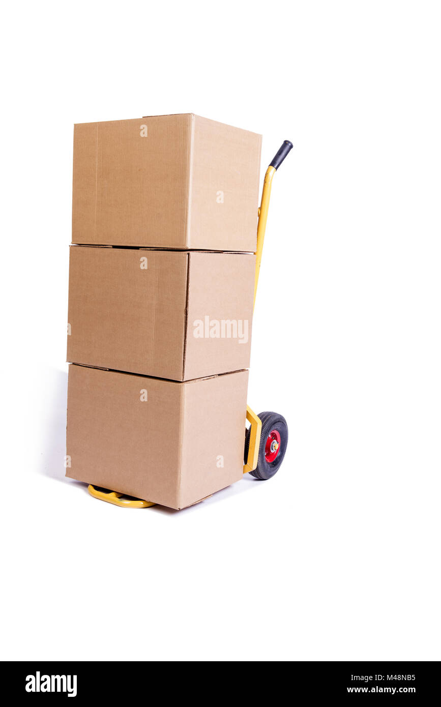Shipping cart isolated on the white background Stock Photo - Alamy