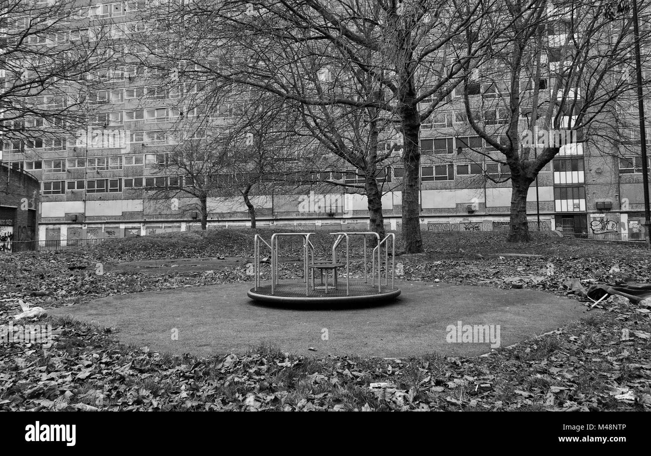 Gentrification, Children's Play area Haygate Estate, photographed just ...