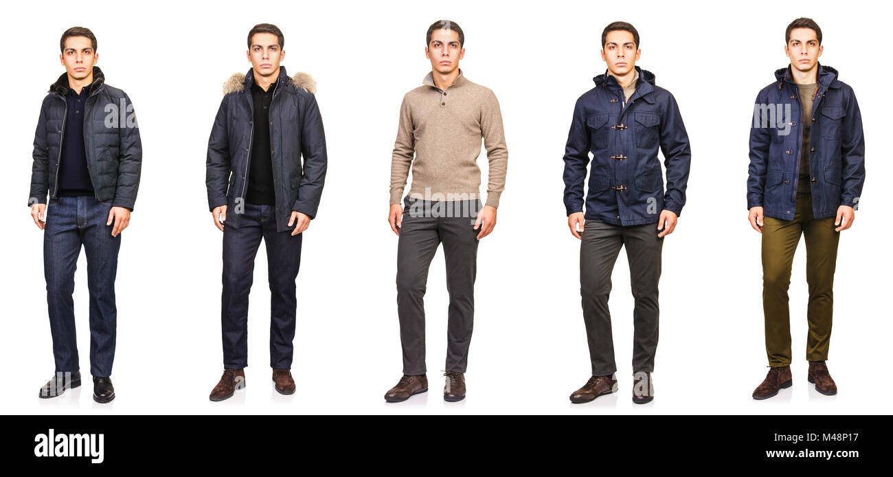 The young man in fashion concept isolated on white Stock Photo - Alamy