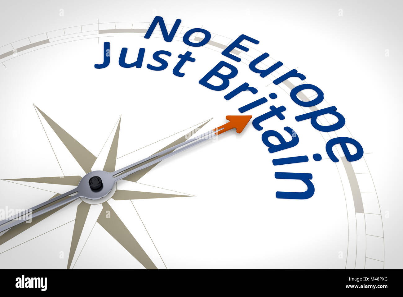 compass with the text no Europe just Britain Stock Photo - Alamy