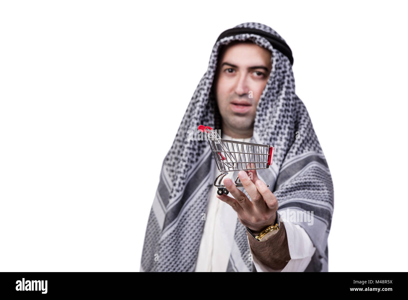 Arab man shopping cart trolley hi-res stock photography and images - Alamy