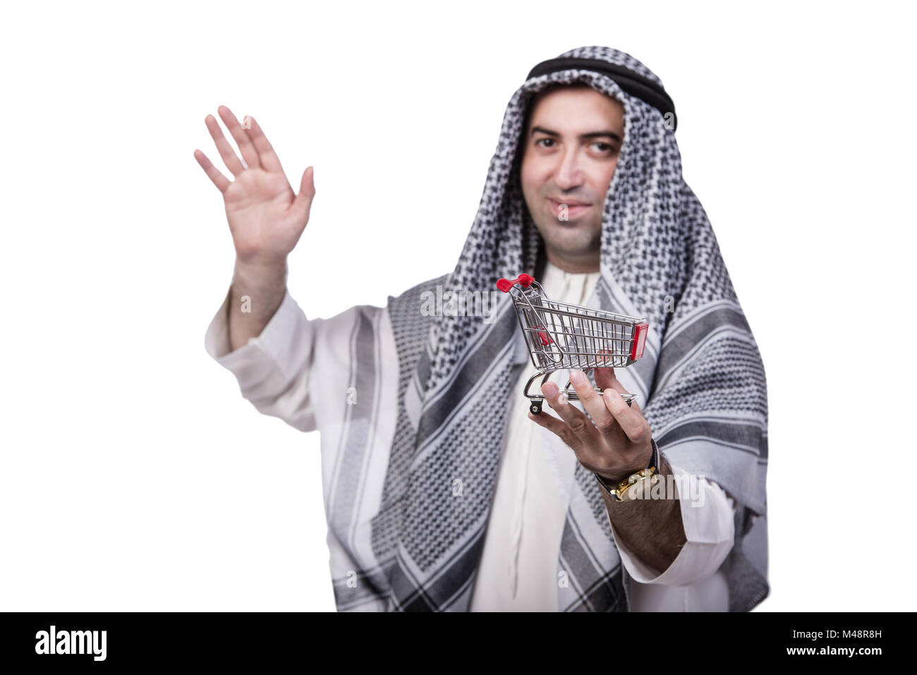 Arab man shopping cart trolley hi-res stock photography and images - Alamy