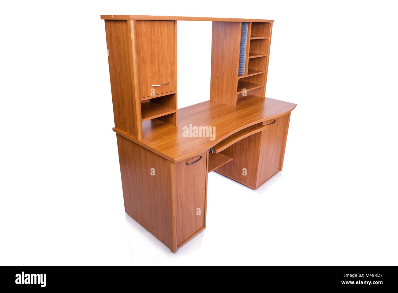 Computer home desk isolated on the white background Stock Photo - Alamy