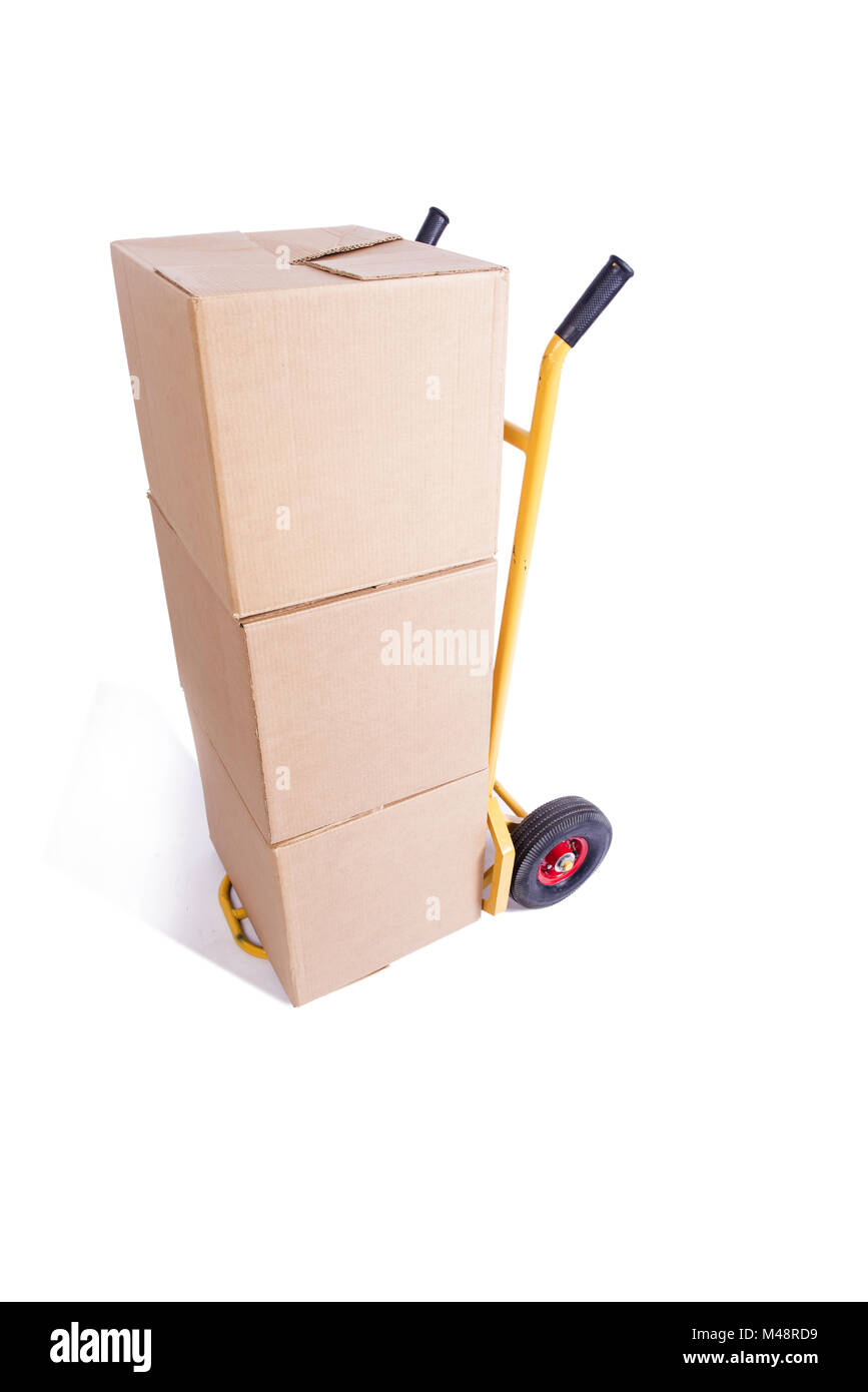 Shipping cart isolated on the white background Stock Photo - Alamy