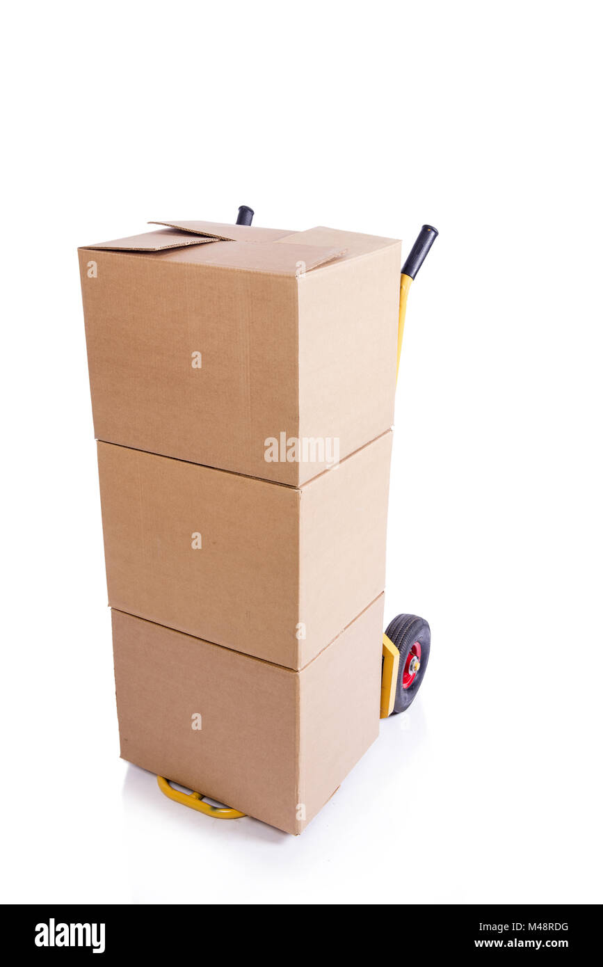 Shipping cart isolated on the white background Stock Photo - Alamy
