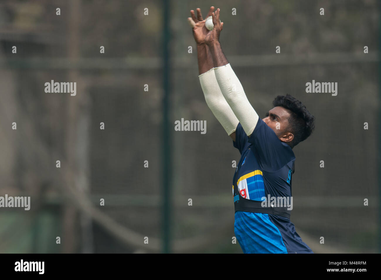 Dhaka, Bangladesh. 14th Feb, 2018. Sri Lankan cricketer Asitha Fernando ...