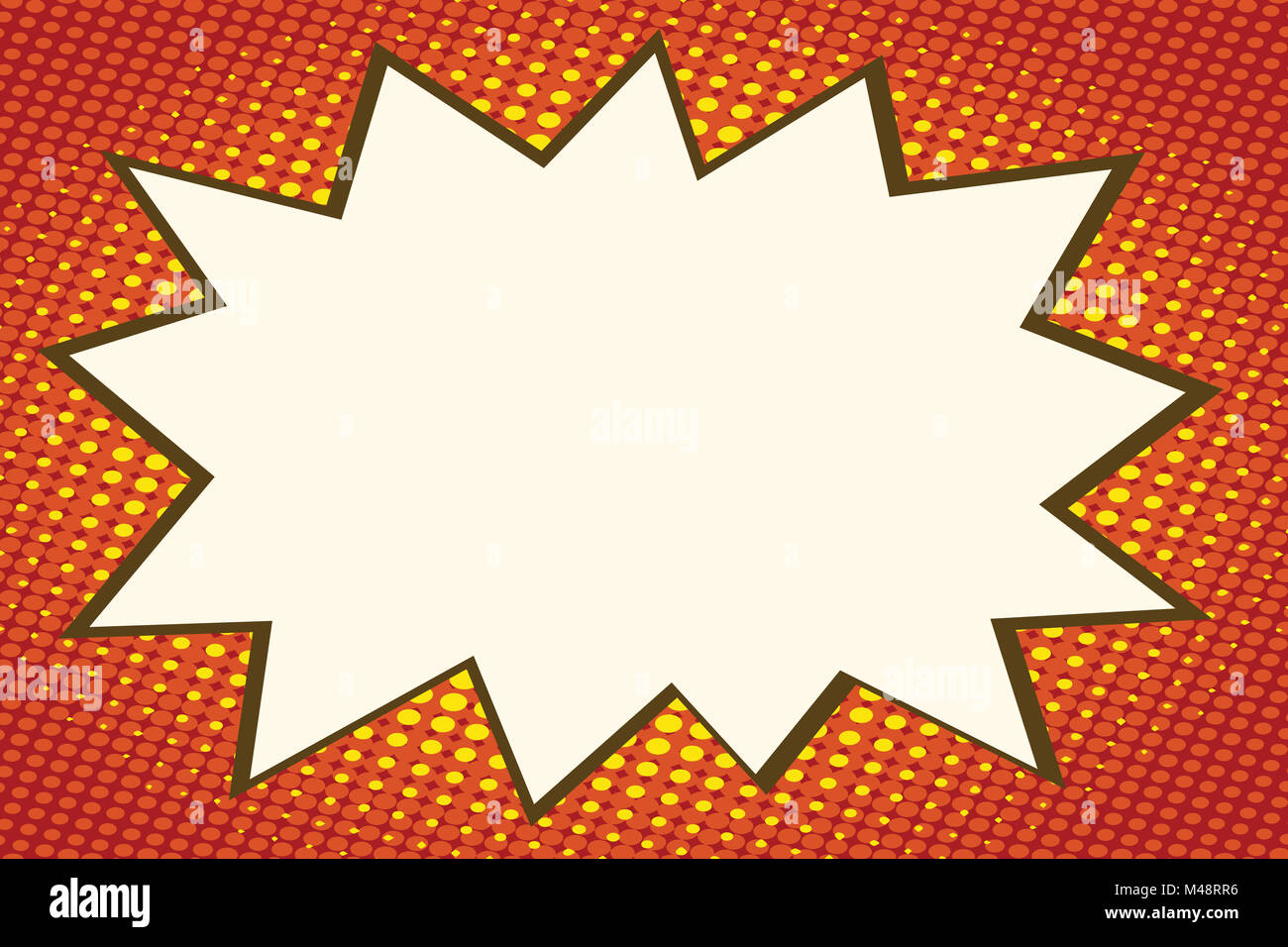 Explosion comics bubble on orange background Stock Photo - Alamy