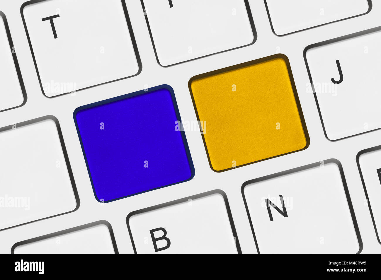 Keyboard blue blank enter button hi-res stock photography and images ...