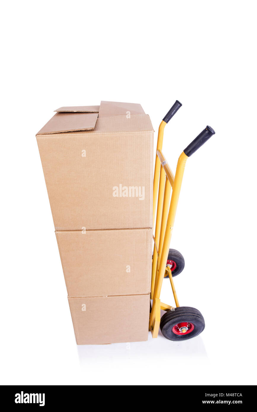Shipping cart isolated on the white background Stock Photo - Alamy