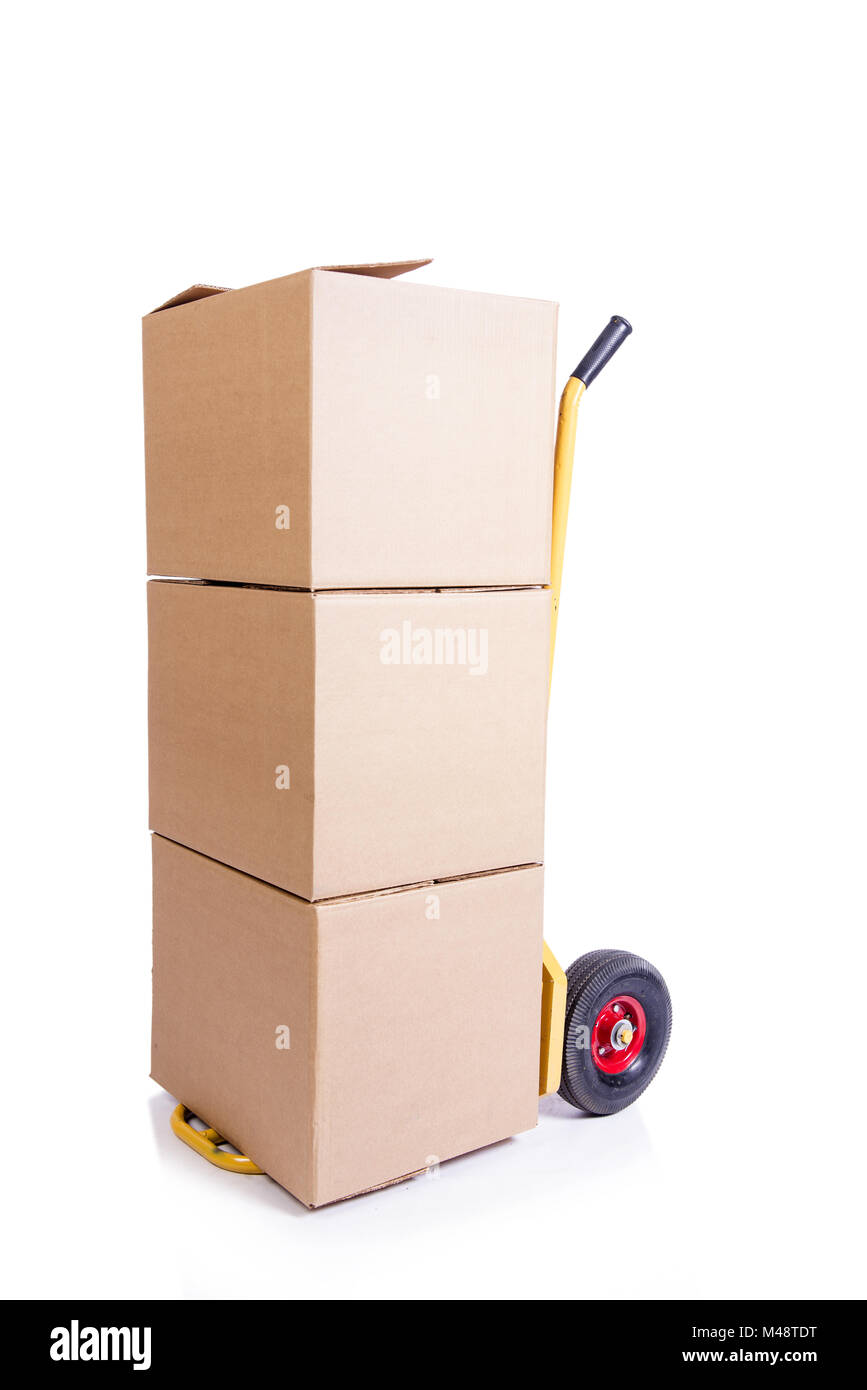 Shipping cart isolated on the white background Stock Photo - Alamy