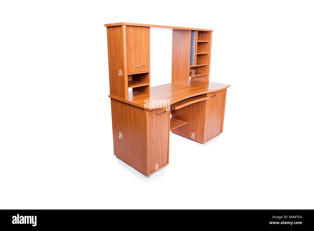 Computer home desk isolated on the white background Stock Photo - Alamy