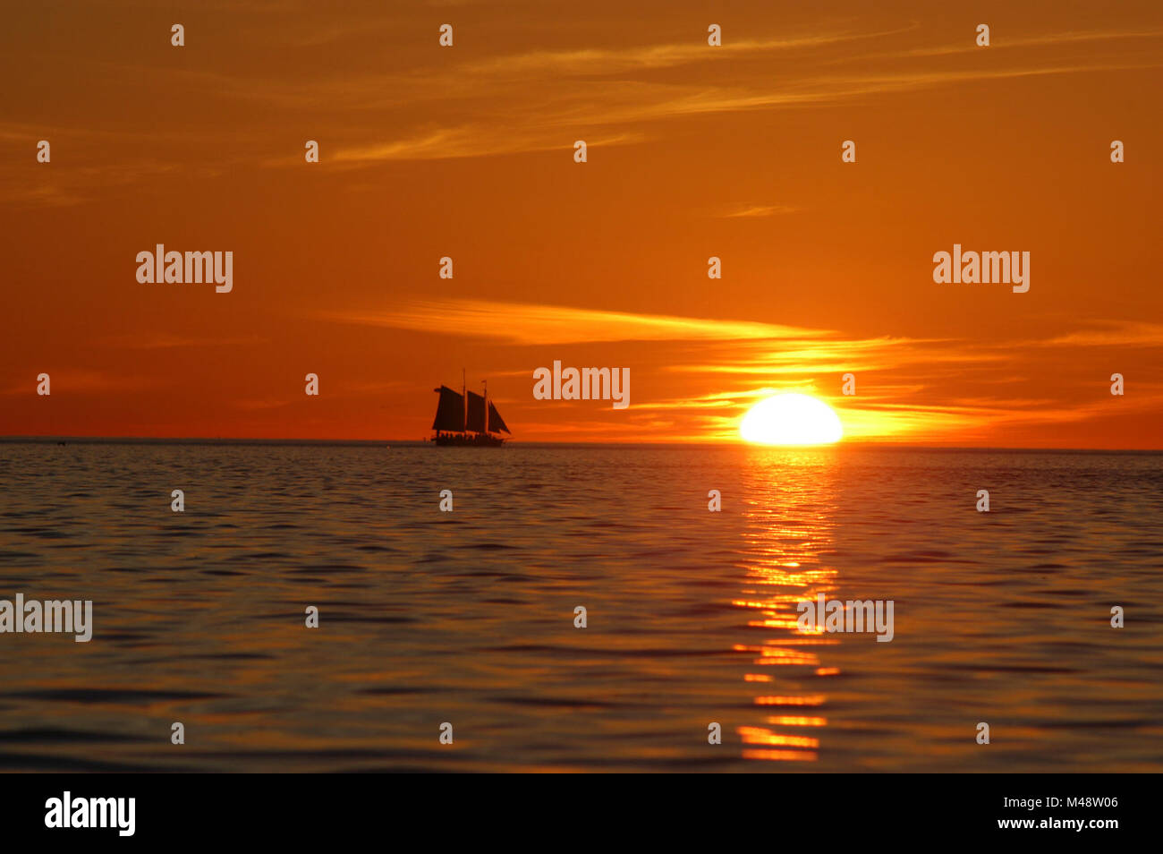 SUN Florida Bay sunset EVER Stock Photo - Alamy