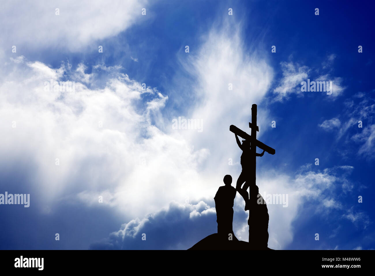 Silhouette of Jesus Christ crucifixion Stock Photo - Alamy