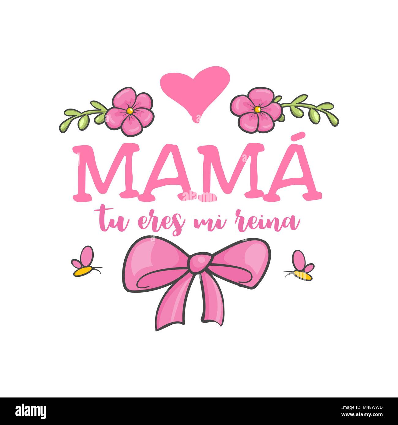 Spanish mother day greeting Stock Vector Image & Art - Alamy