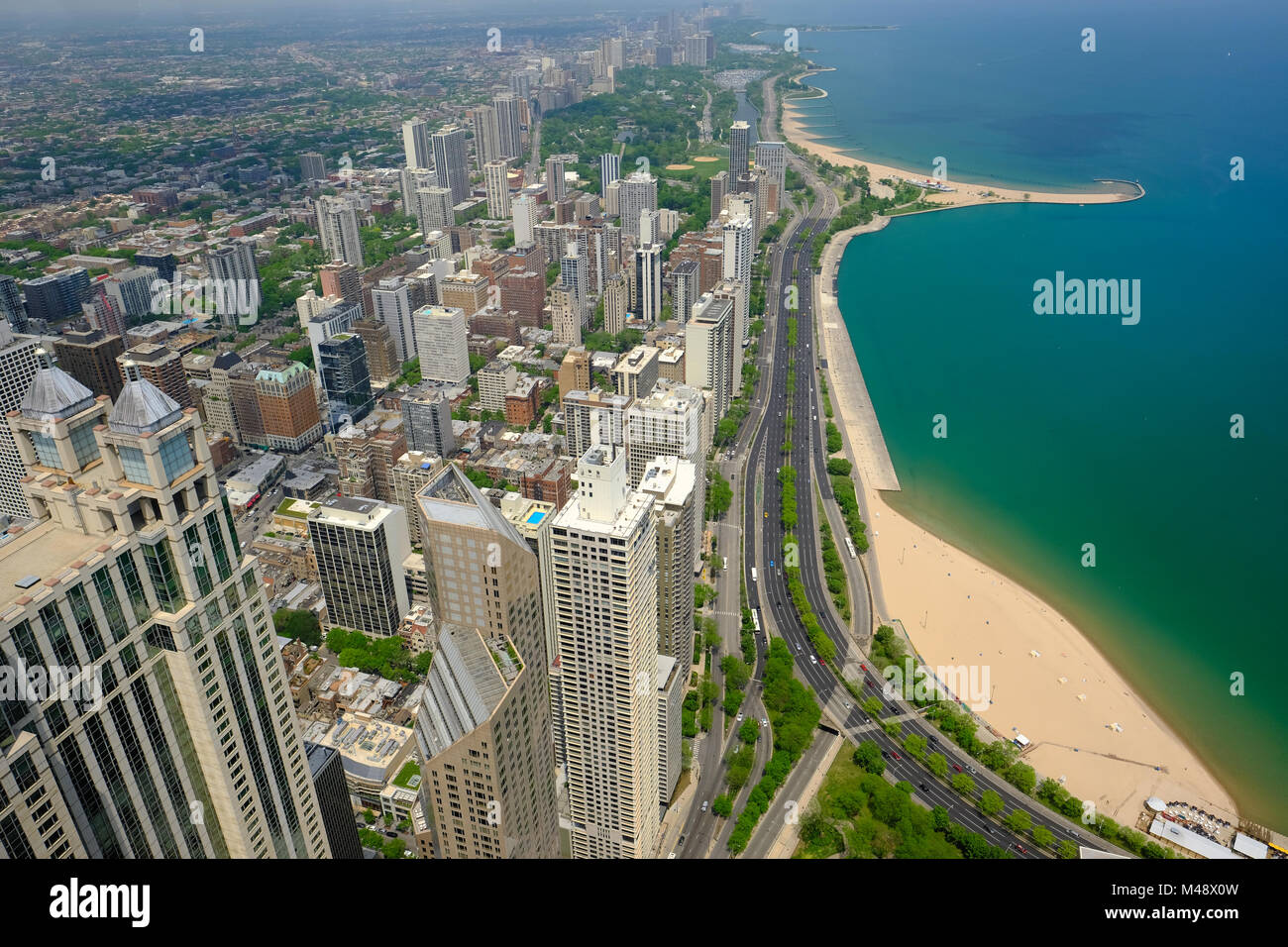 Chicago skyline aerial view Stock Photo - Alamy