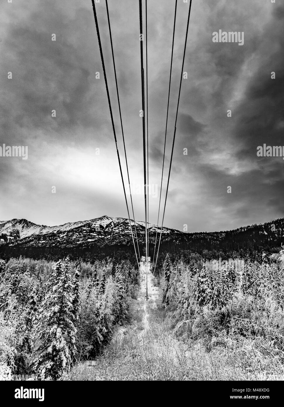 Power Lines, Snow and Mountains. Eagle River - Anchorage, Alaska ...