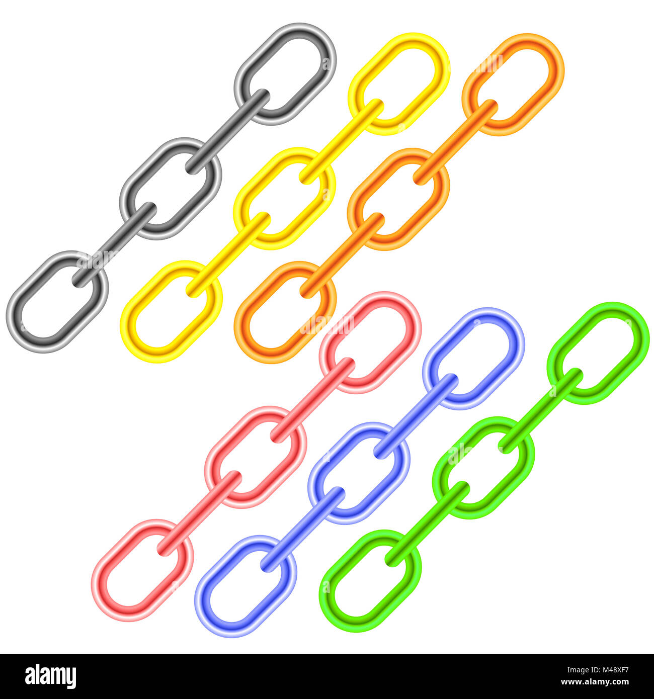 Colorful Metal Chains Stock Photo - Alamy