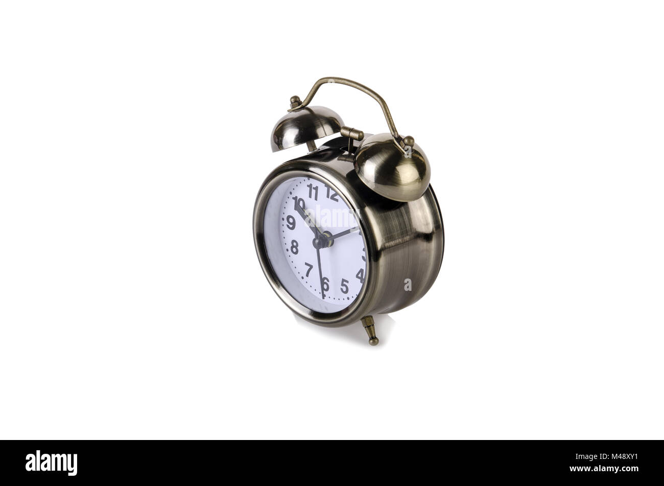 Alarm clock in time concept isolated on white Stock Photo - Alamy