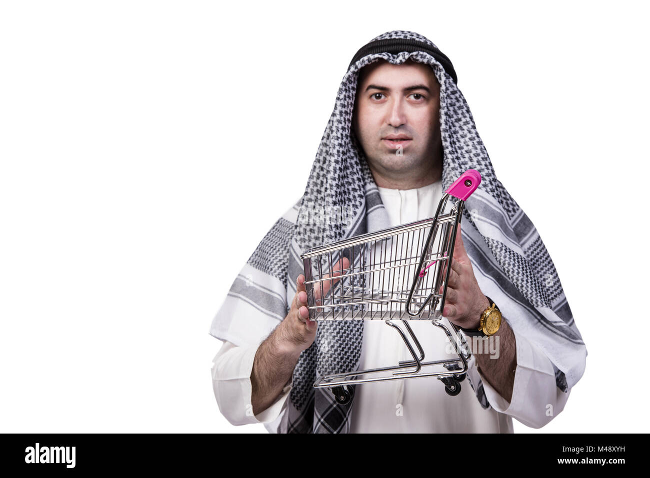 Arab man shopping cart trolley hi-res stock photography and images - Alamy