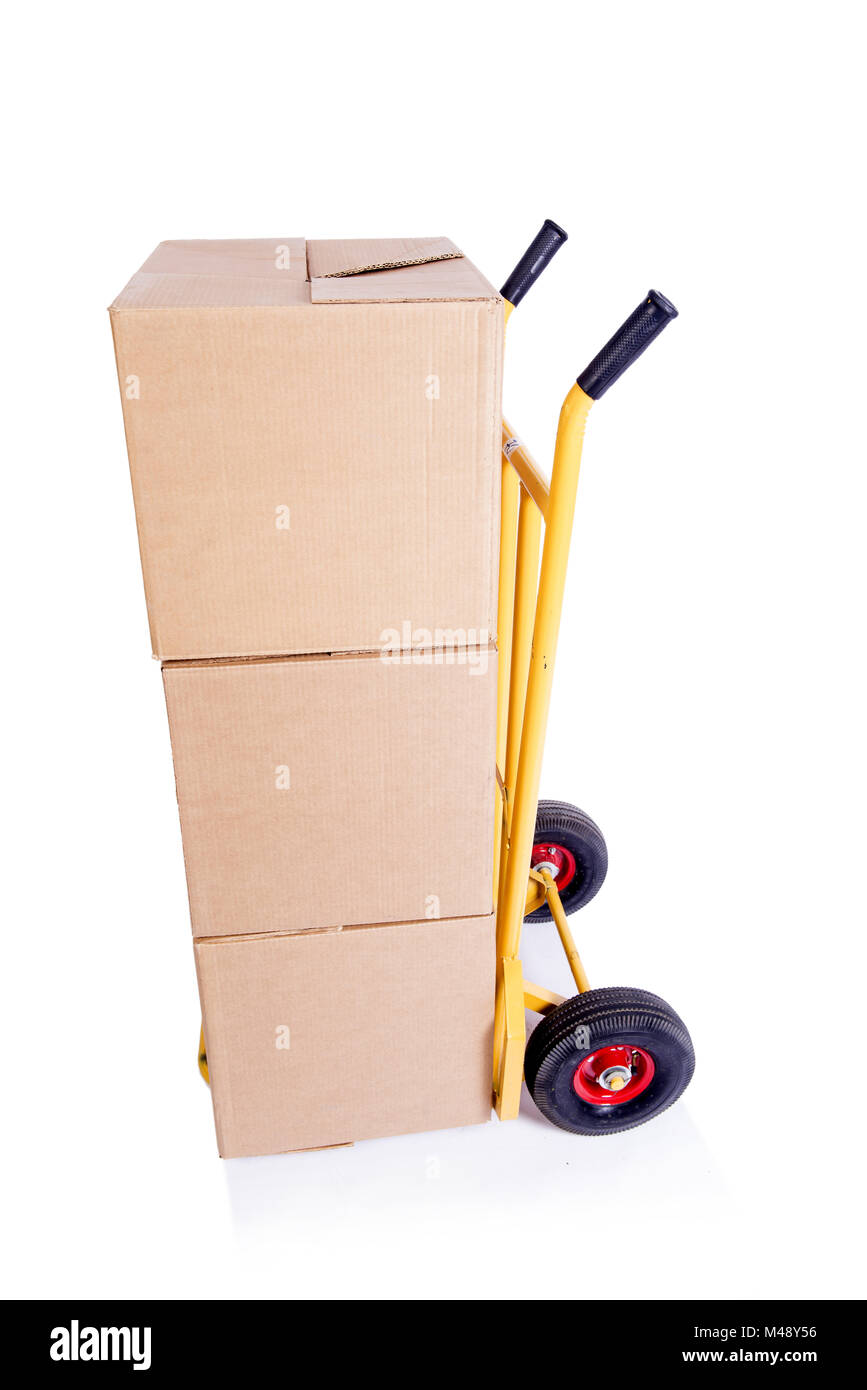 Shipping cart isolated on the white background Stock Photo - Alamy
