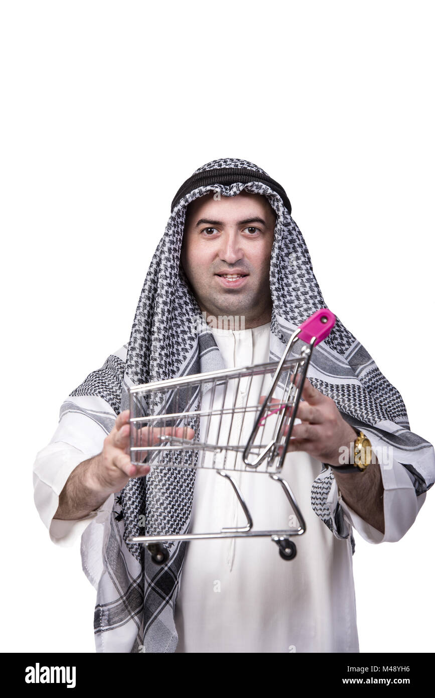 Arab man shopping cart trolley hi-res stock photography and images - Alamy