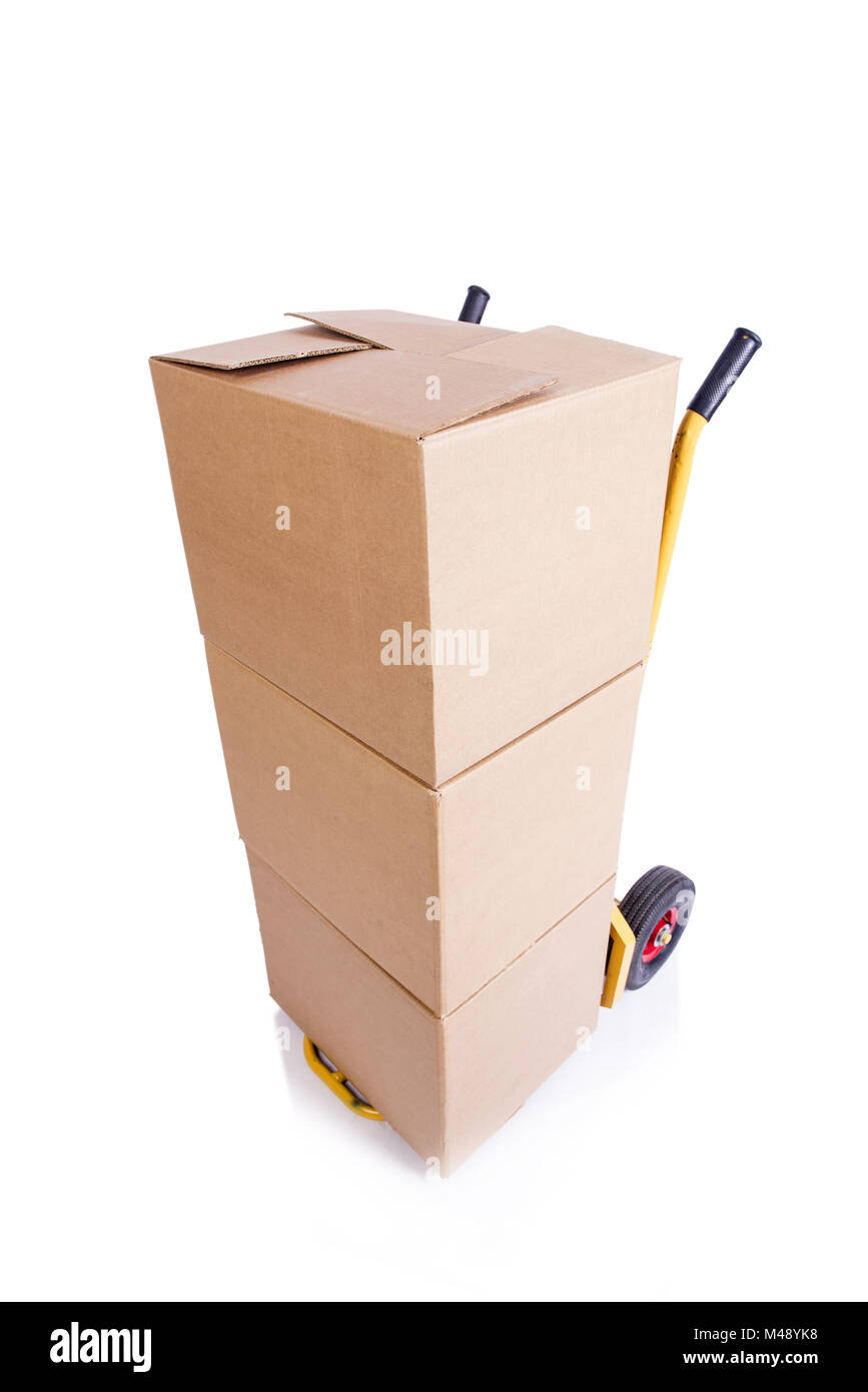 Shipping cart isolated on the white background Stock Photo - Alamy