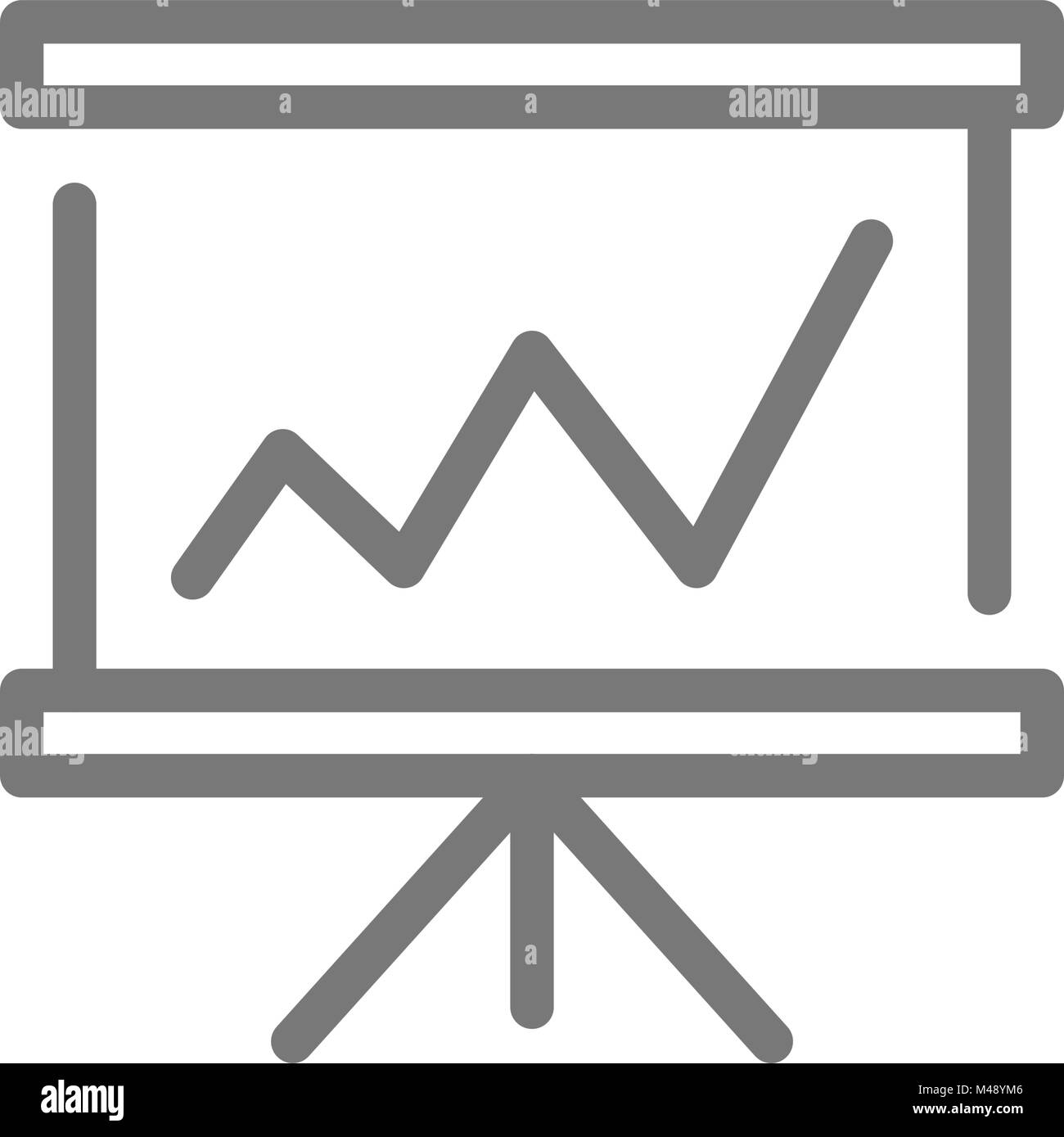 Simple business growing chart presentation line icon. Symbol and sign ...