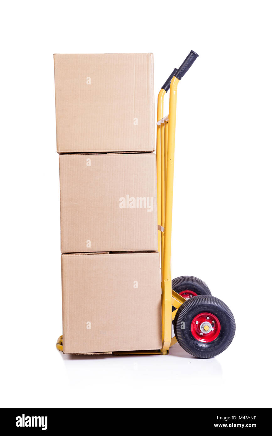 Shipping cart isolated on the white background Stock Photo - Alamy