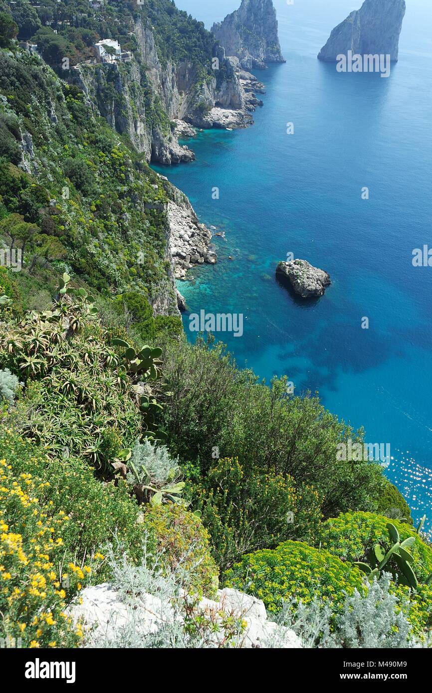 Cliffs of Capri Stock Photo - Alamy