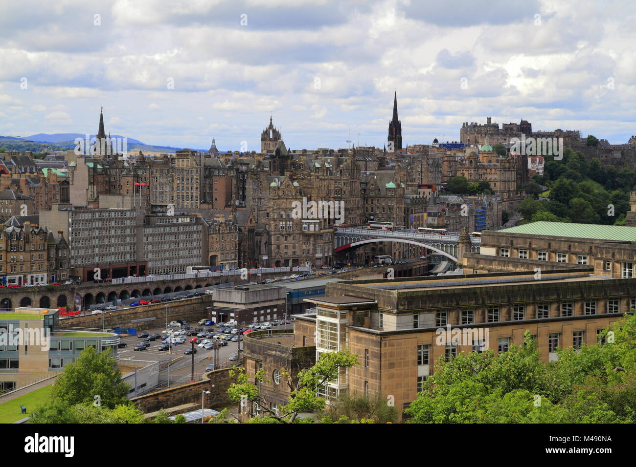 A view over Edinburgh from Calton Hill, Scotland Stock Photo - Alamy