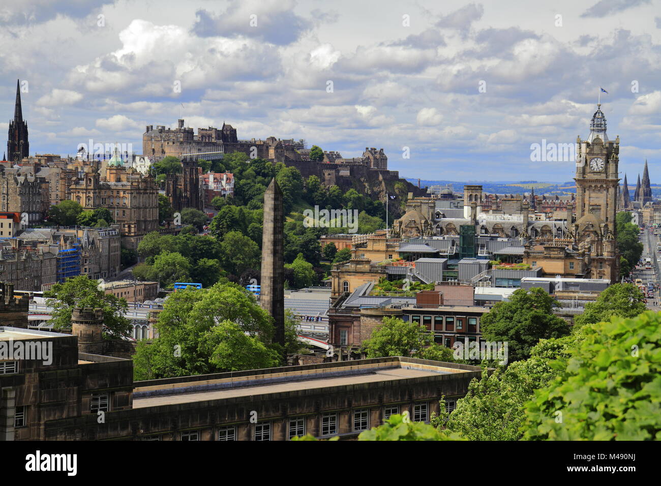 A view over Edinburgh from Calton Hill, Scotland Stock Photo - Alamy