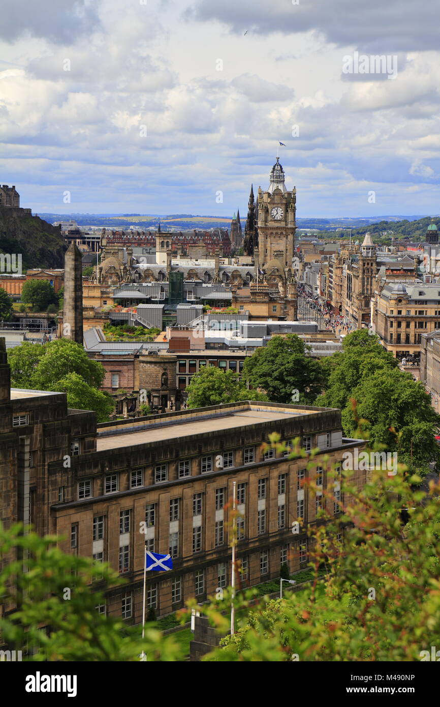 A view over Edinburgh from Calton Hill, Scotland Stock Photo - Alamy