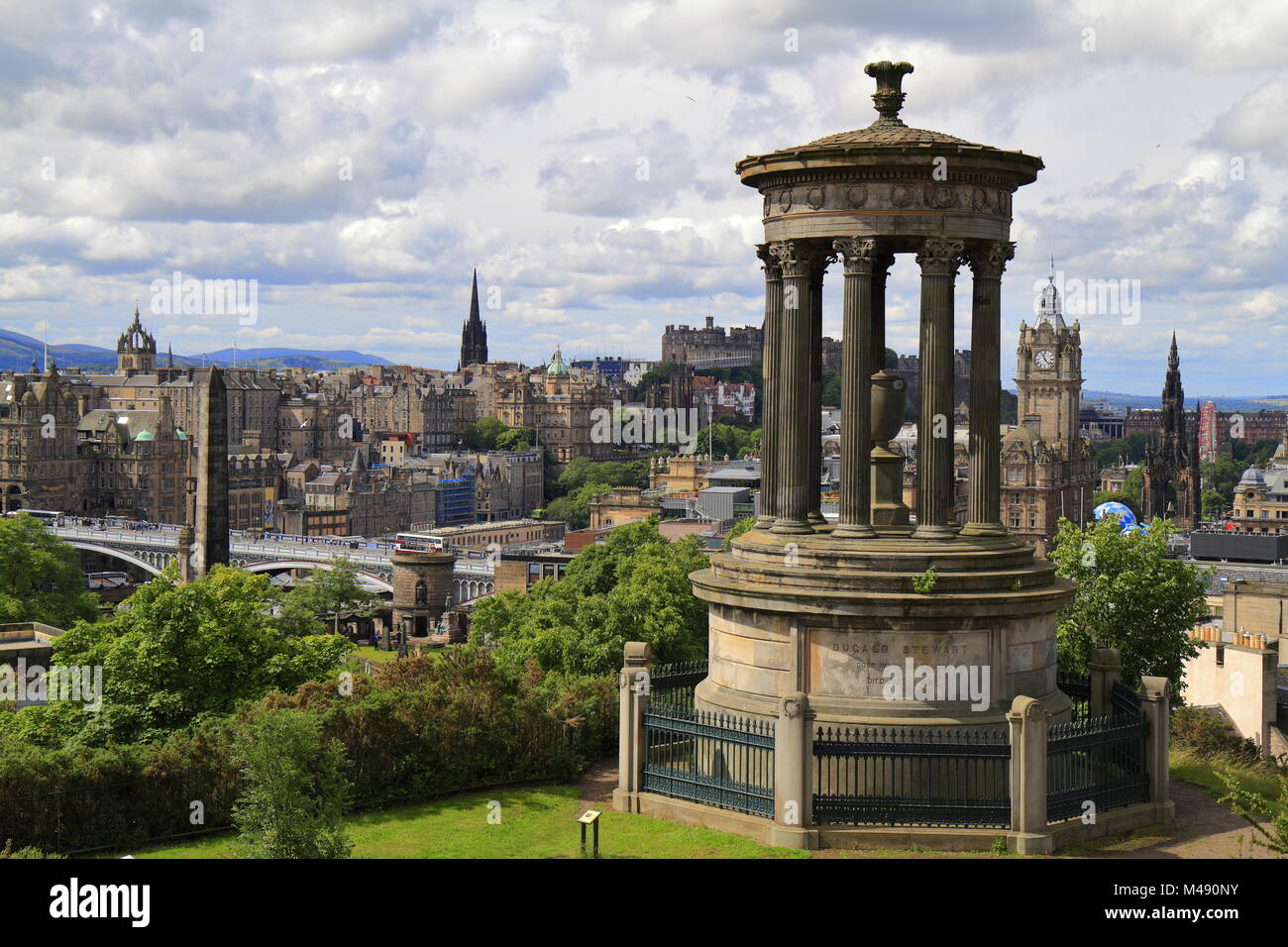A view over Edinburgh from Calton Hill, Scotland Stock Photo - Alamy