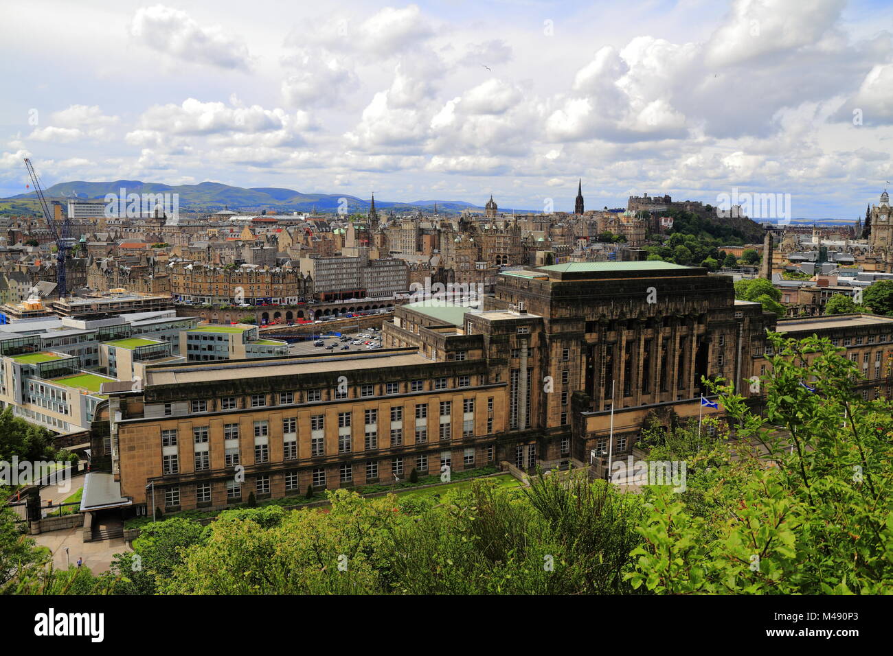 A view over Edinburgh from Calton Hill, Scotland Stock Photo - Alamy