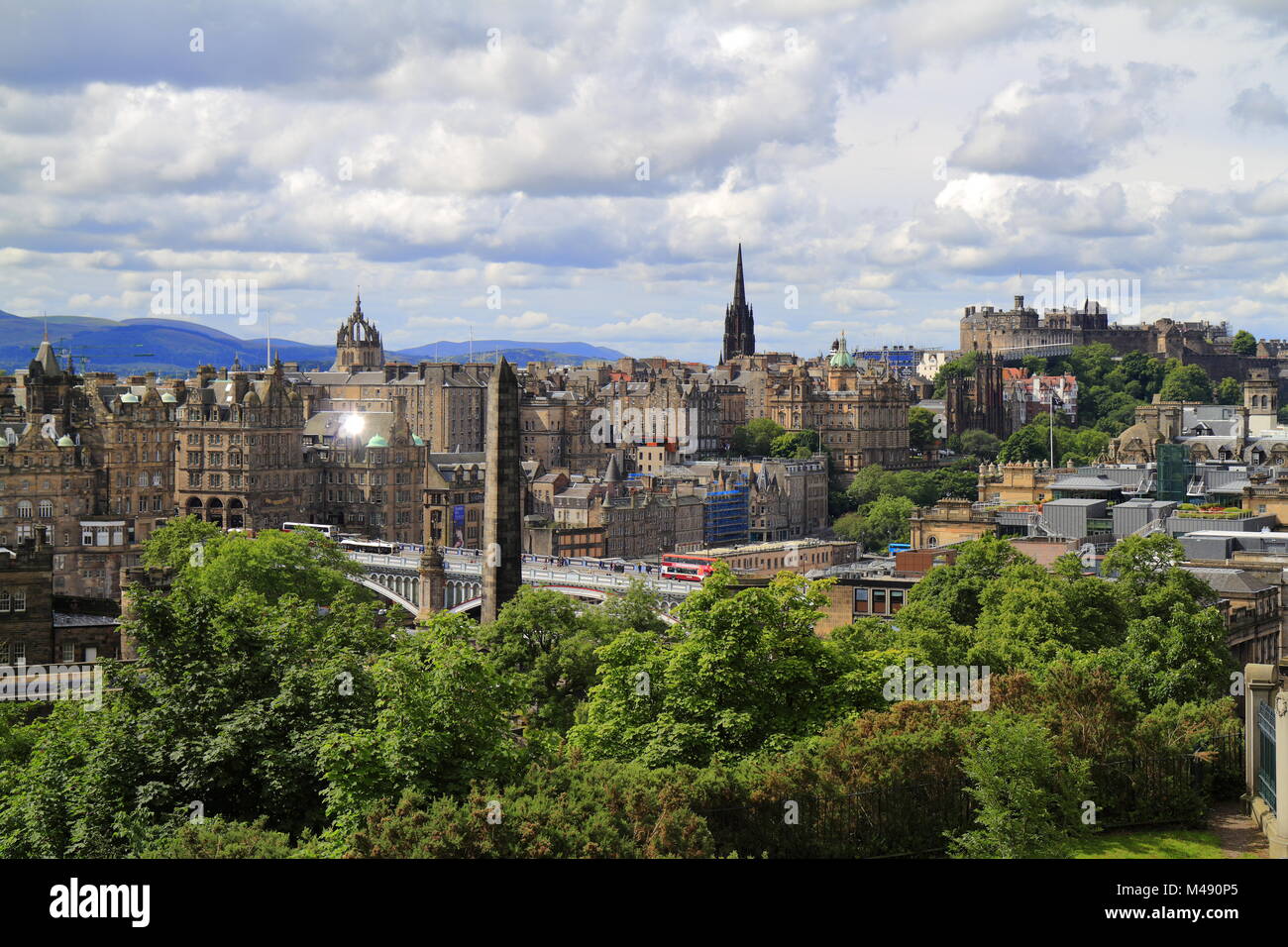 A view over Edinburgh from Calton Hill, Scotland Stock Photo - Alamy