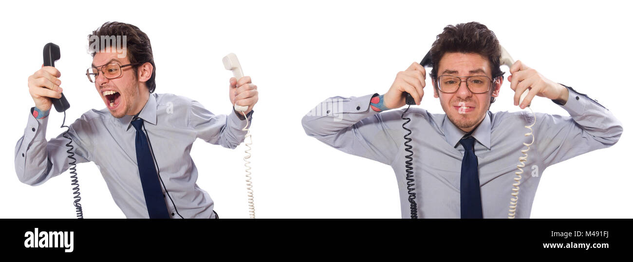 Angry call center employee in hi-res stock photography and images - Alamy