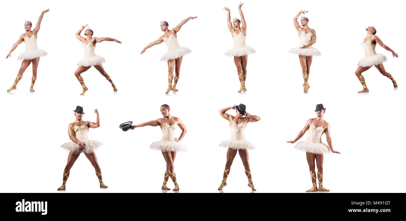 Man in ballet tutu isolated on white Stock Photo - Alamy