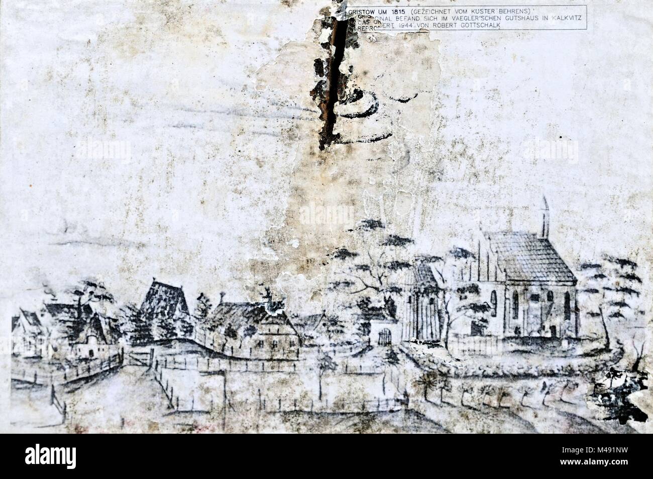 the place Gristow drawing around 1815 Baltic sea Germany Stock Photo ...