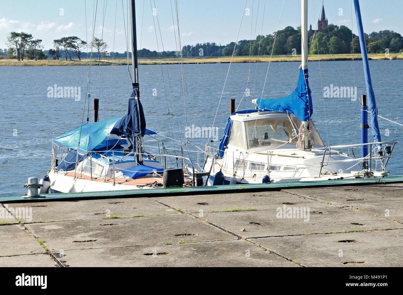 Port Riemserort before Riems Island Baltic sea Germany Stock Photo - Alamy