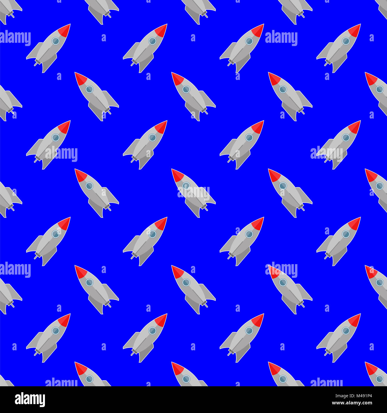 Space Rocket Seamless Pattern Stock Photo - Alamy
