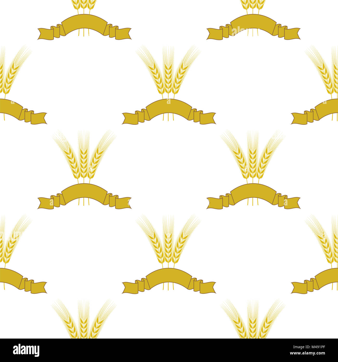 Wheats Ribbon Seamless Pattern Stock Photo - Alamy