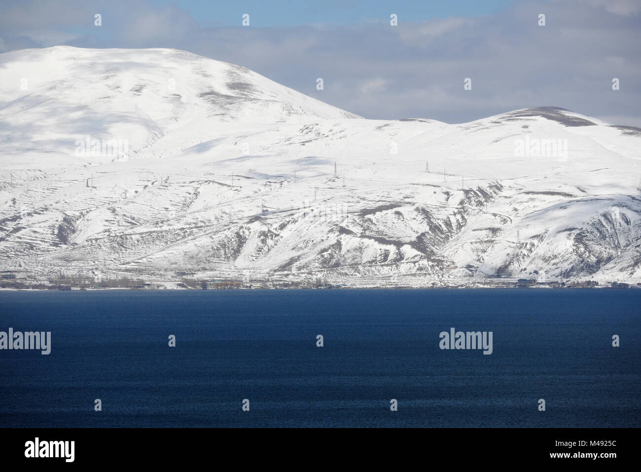 Lake Sevan in winter Stock Photo - Alamy
