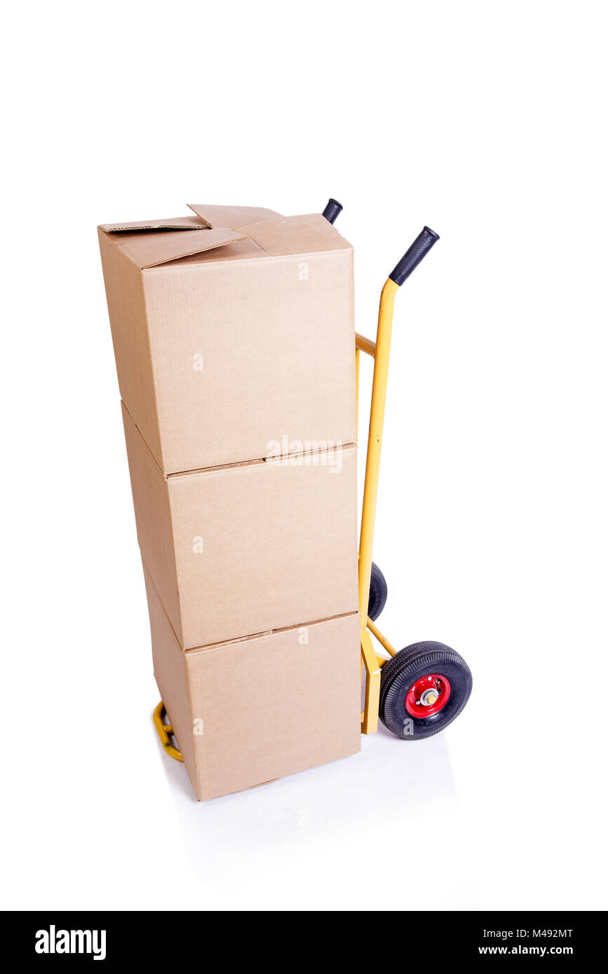 Shipping cart isolated on the white background Stock Photo - Alamy