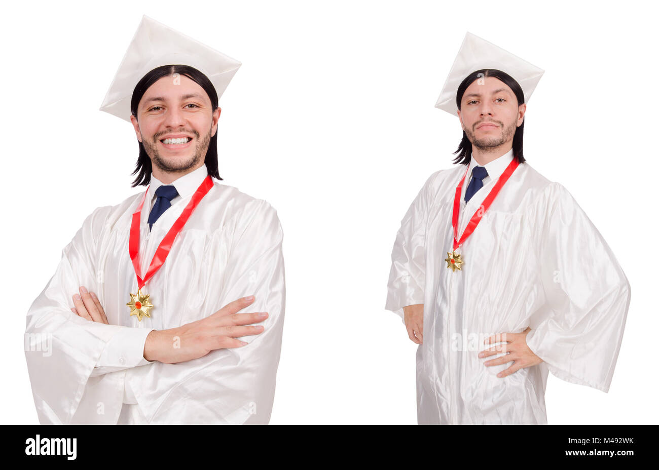 Young man ready for university graduation Stock Photo - Alamy