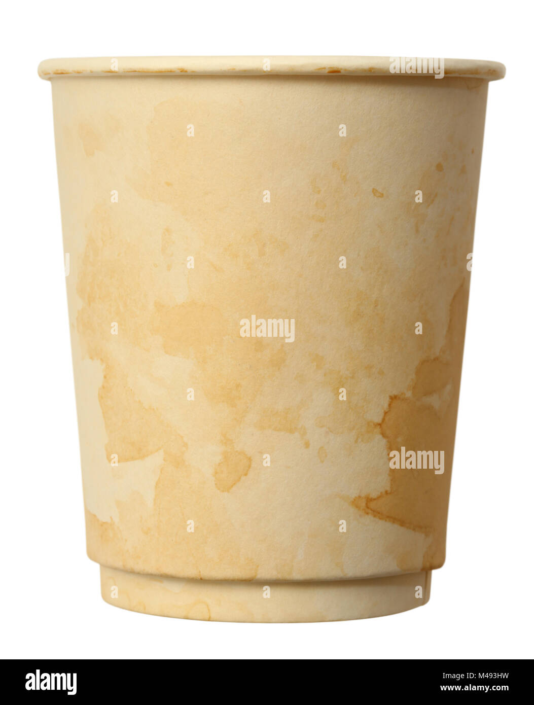 Used coffee cup paper isolated on white background Stock Photo - Alamy