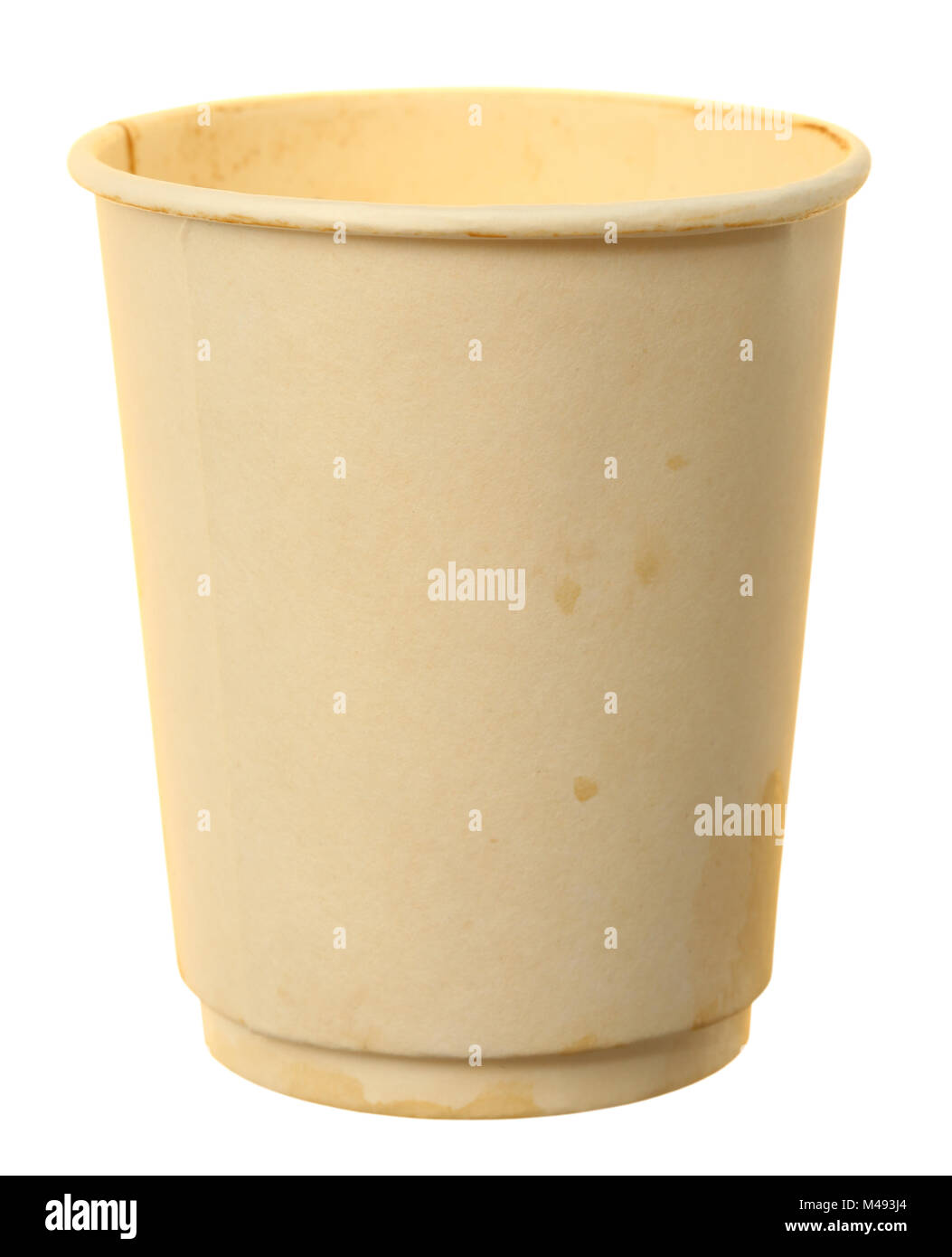 Used coffee cup paper isolated on white background Stock Photo - Alamy